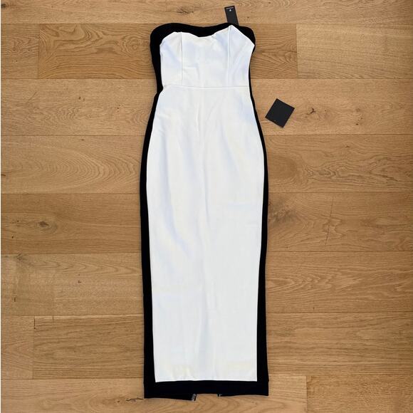 Lulus | Dresses | Lulus Impressive Edge Color Block Strapless Midi ...